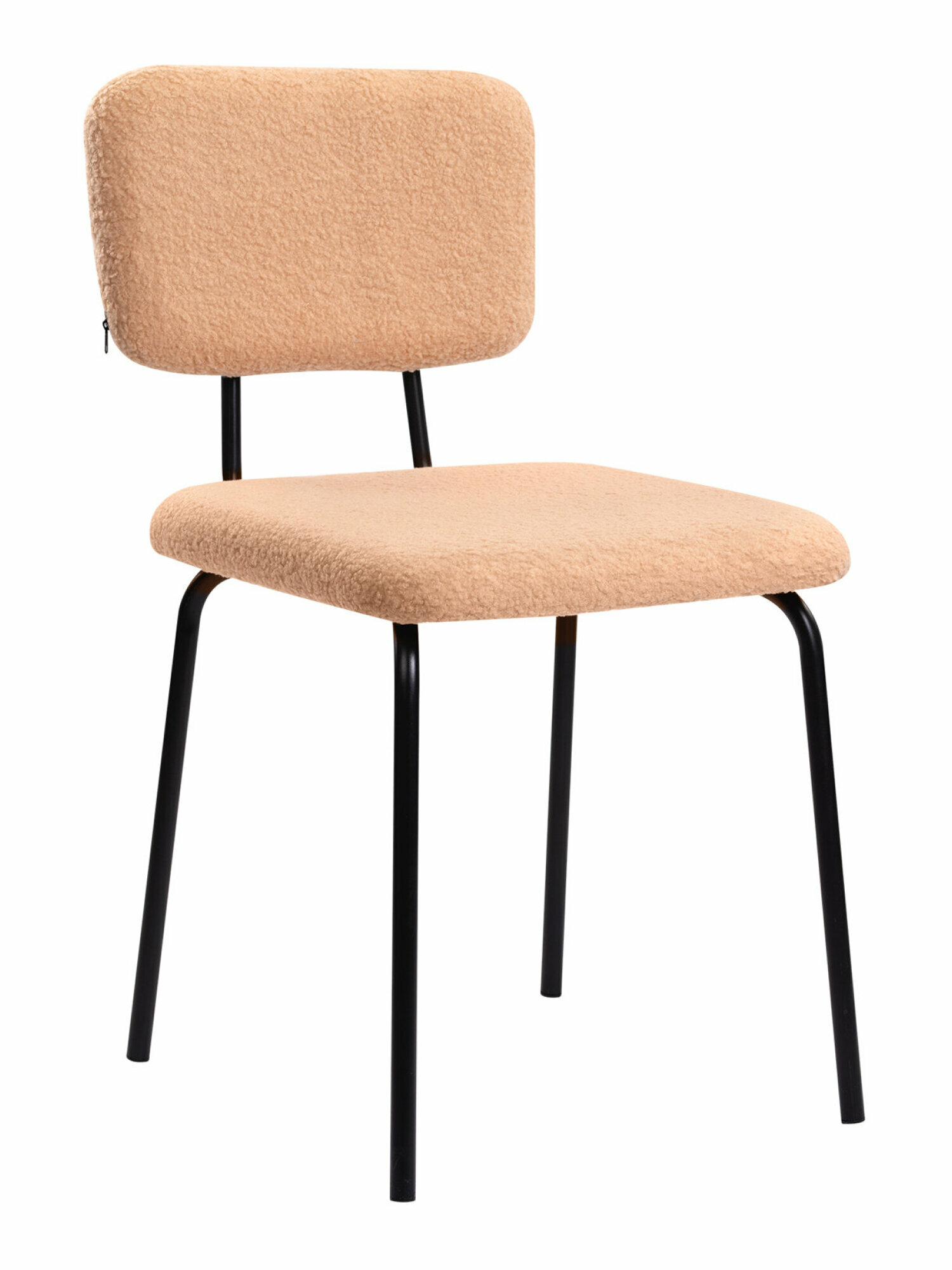 Стул мягкий кухонный, офисный, для гостиной со спинкой набор 4 штуки, черный каркас, ткань букле бежевая, Brabix, 533255