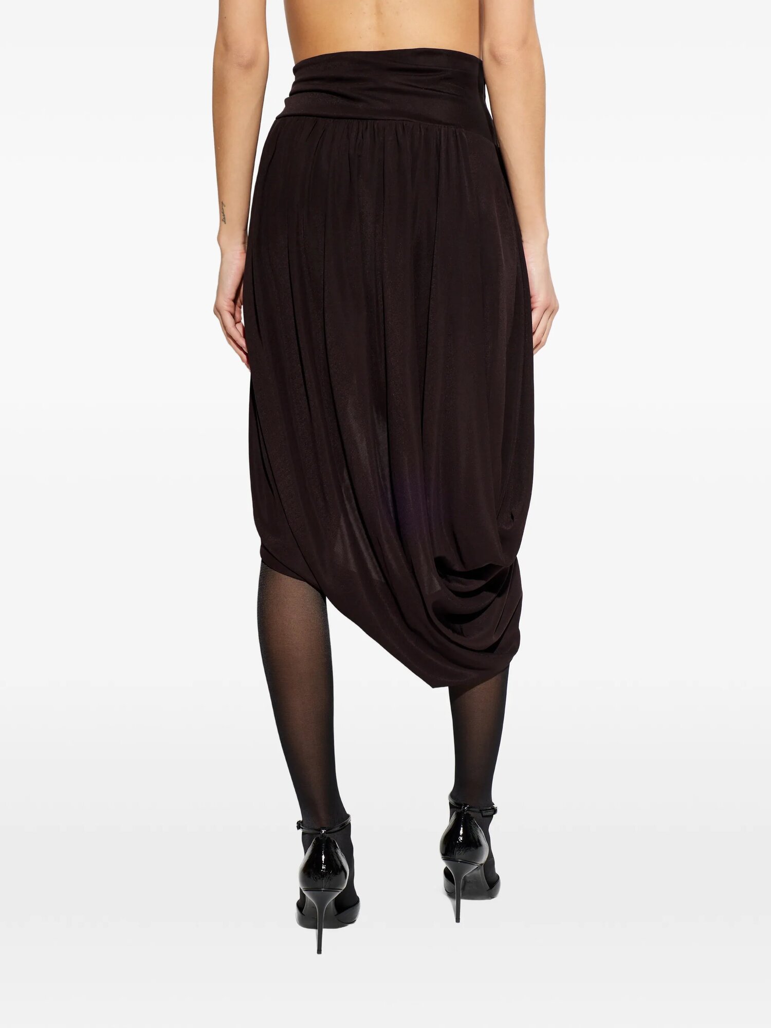 Юбка Alaia Draped midi skirt, размер 34, brown — фото 1