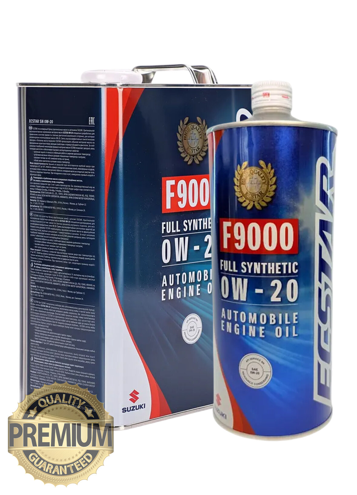 Синтетическое моторное масло SUZUKI Ecstar F9000 0W-20, 4л+1л