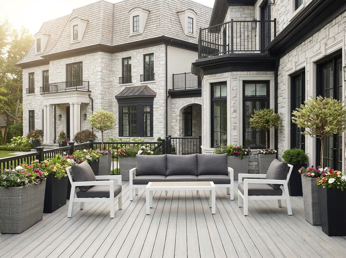 Комплект садовой мебели из алюминия - диван, 2 кресла, стол | АртРотанг