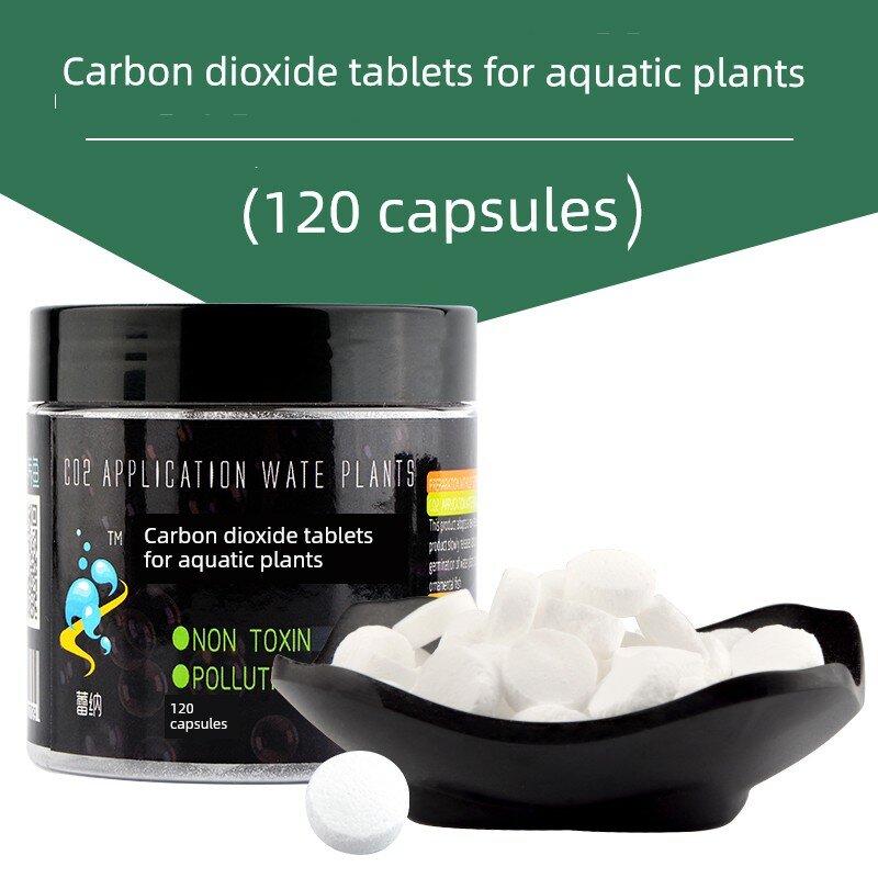 Таблетки CO2 для Аквариума с Водными Растениями - 120 Таблеток в Бутылке, Эффективное Управление Водорослями,