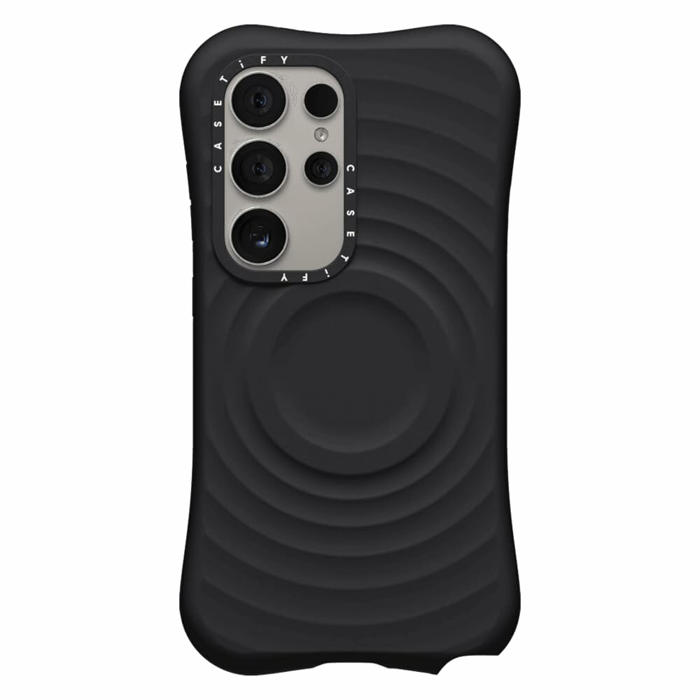 Чехол для Galaxy S24 ultra, CASETiFY С MagSafe Волнообразный черное Ударозащитный Для повседневности