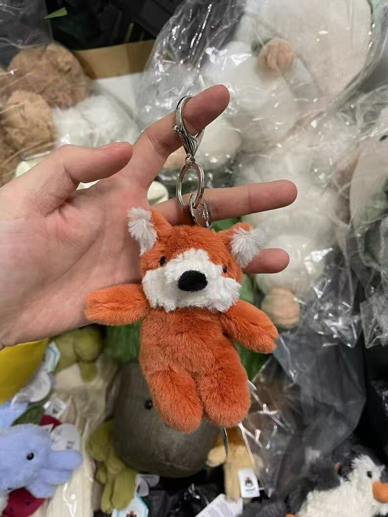 Серия подвесок из плюшевой игрушки Yien Милые подвески животные фрукты ключи сумки Стиль：Подвеска лиса