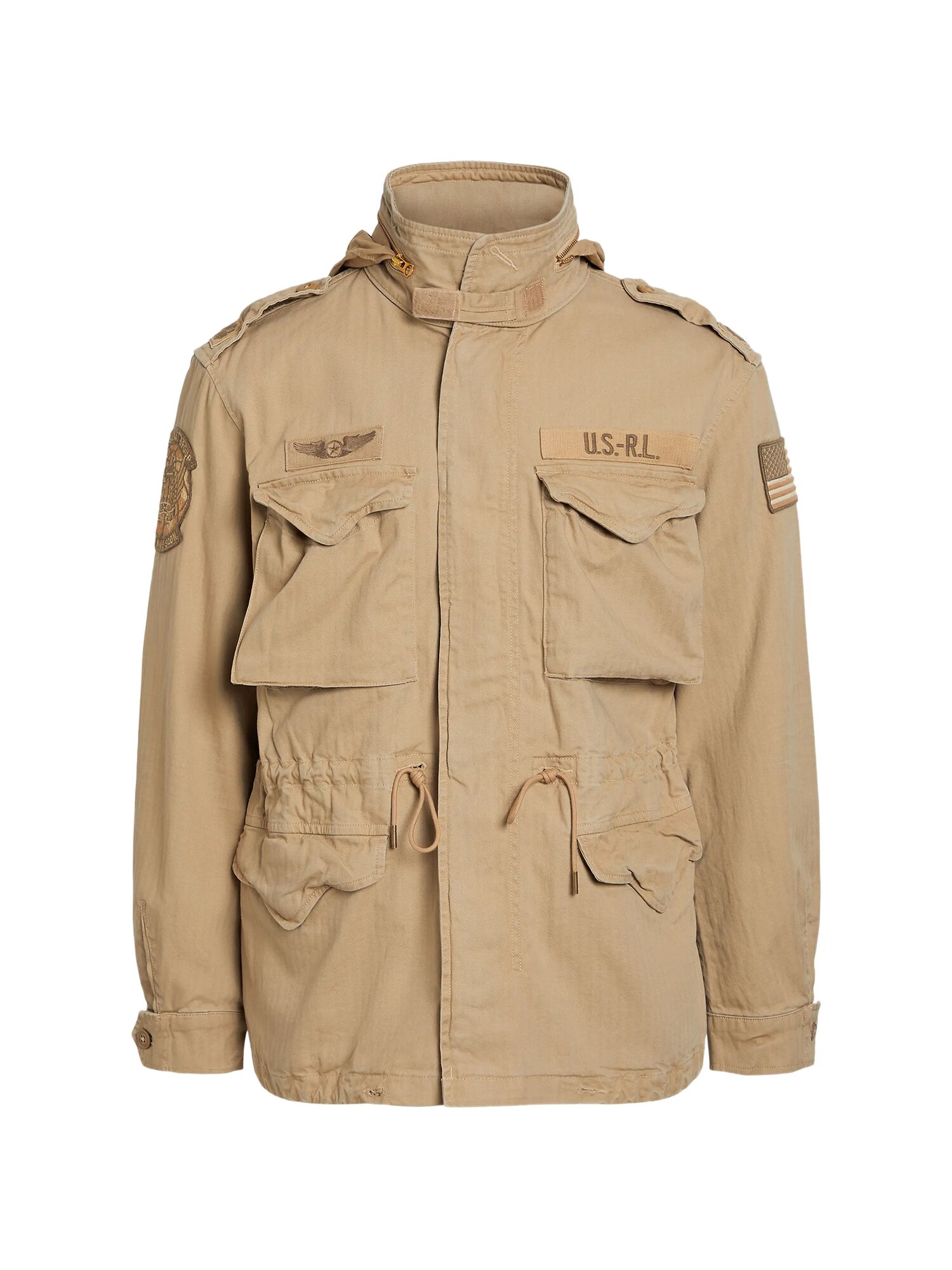 Куртка Patch-detail hooded military jacket