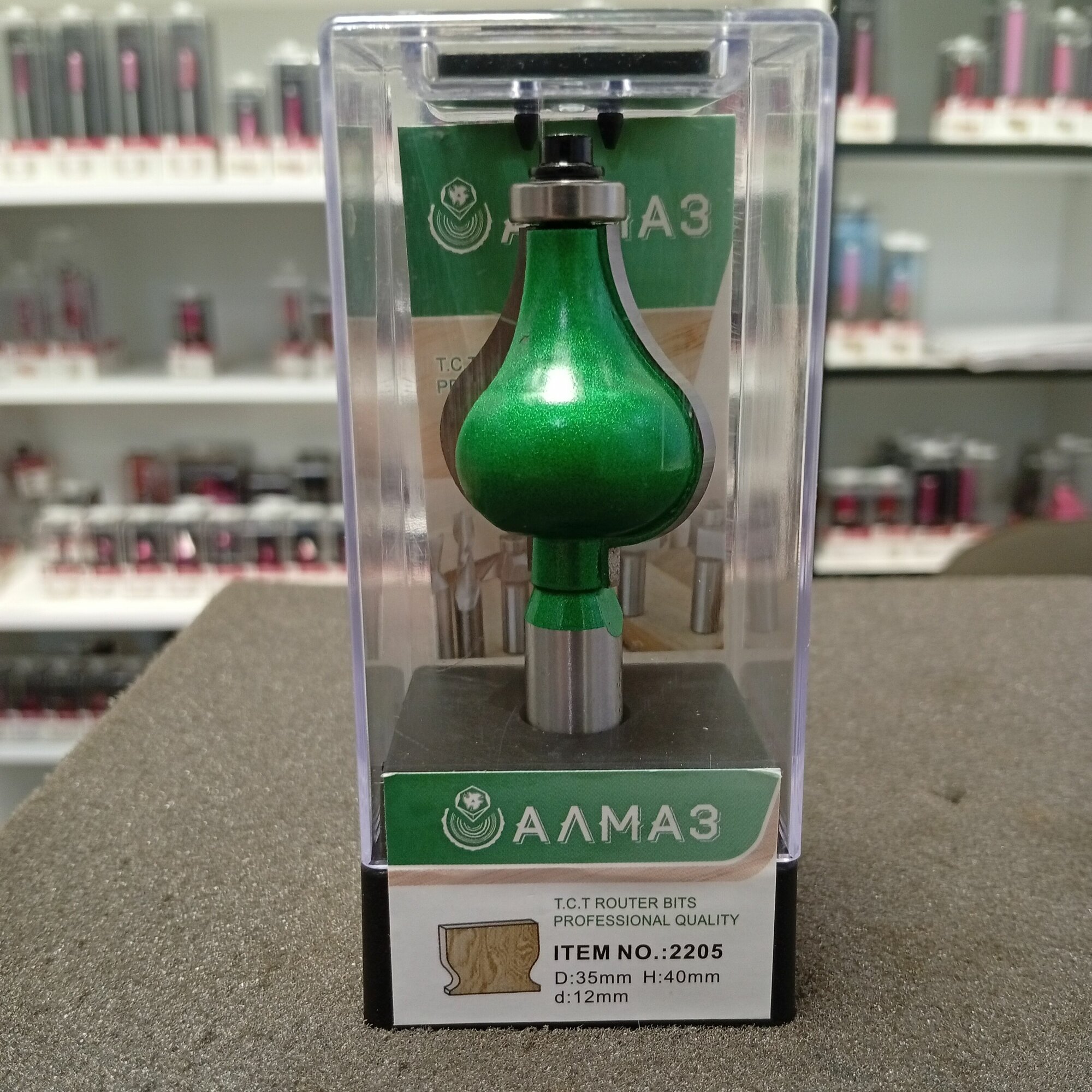 Фреза для поручня алмаз 2205 кромочная фигурная D:35mm I:40mm d:12mm