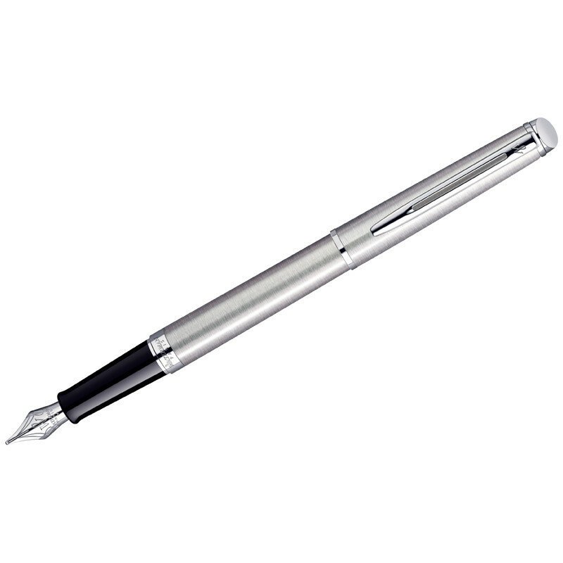 Ручка перьевая Waterman "Hemisphere Stainless Steel PT" синяя, 0,8мм, подарочная упаковка, 184189