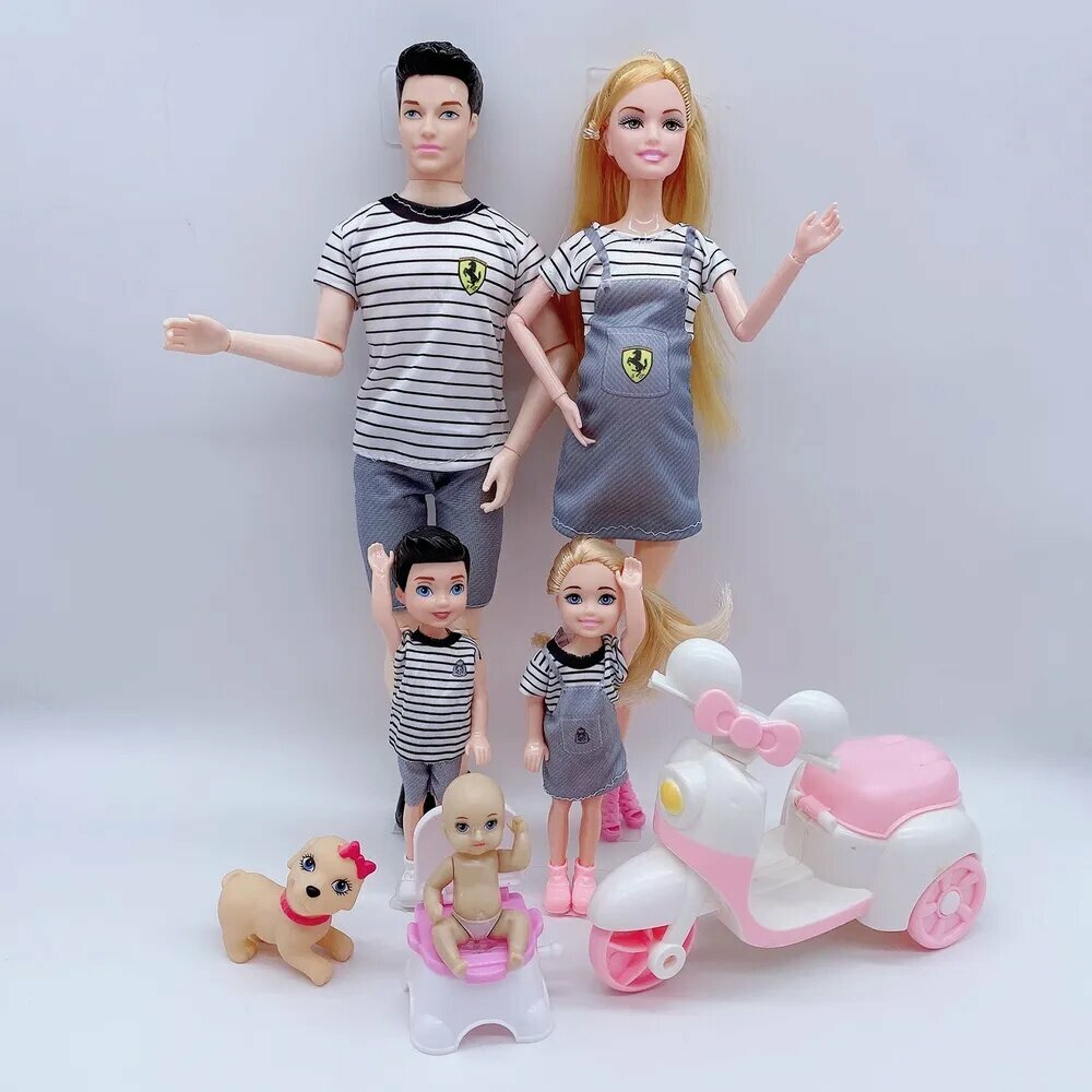 Набор кукол шарнирных Семья в ожидании малыша, беременная Барби, Кен и кукла малышка, кукольный набор в коробке