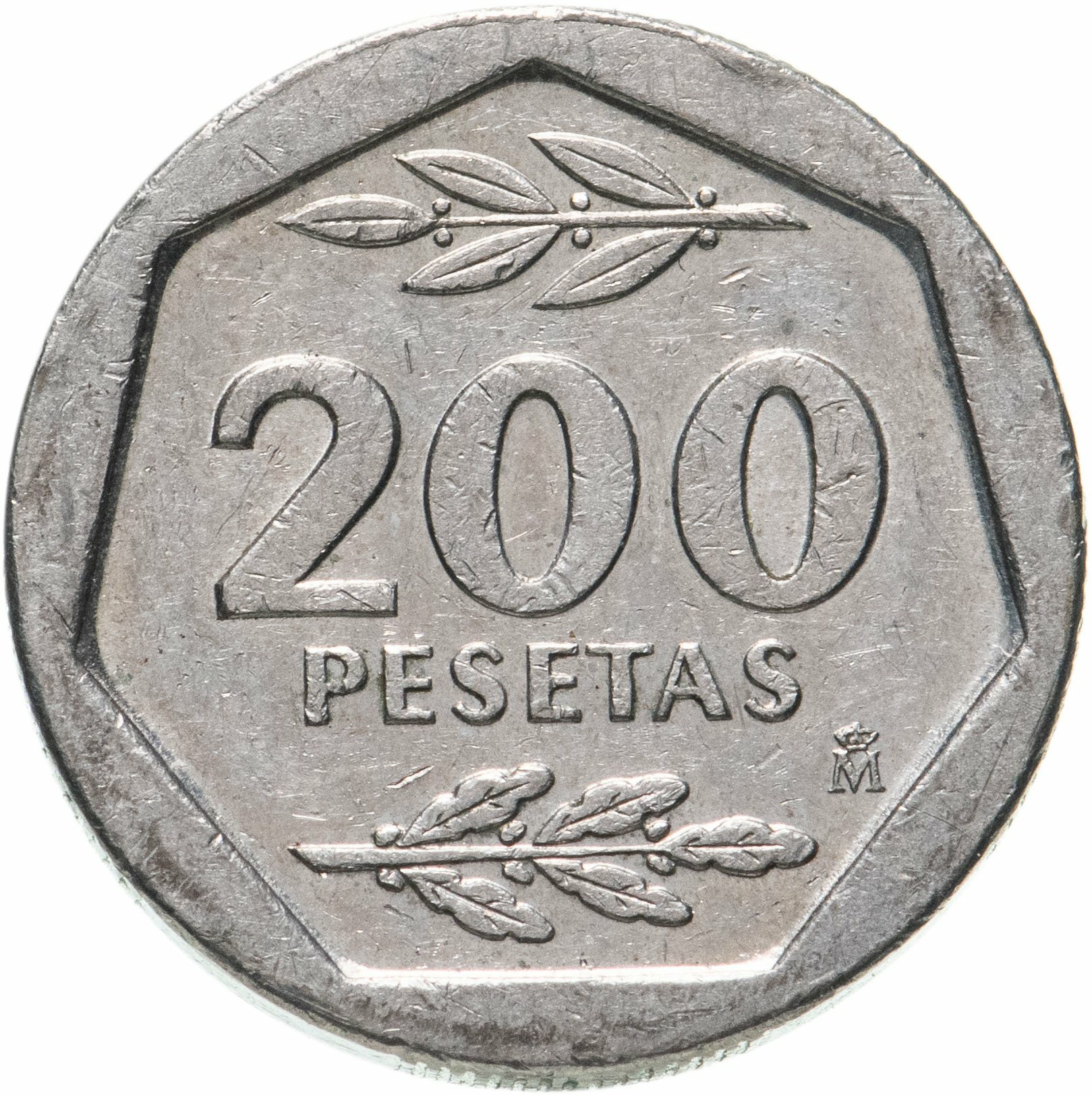 Испания 200 песет pesetas 1987, Мельхиор медь-никель, в сохранности XF
