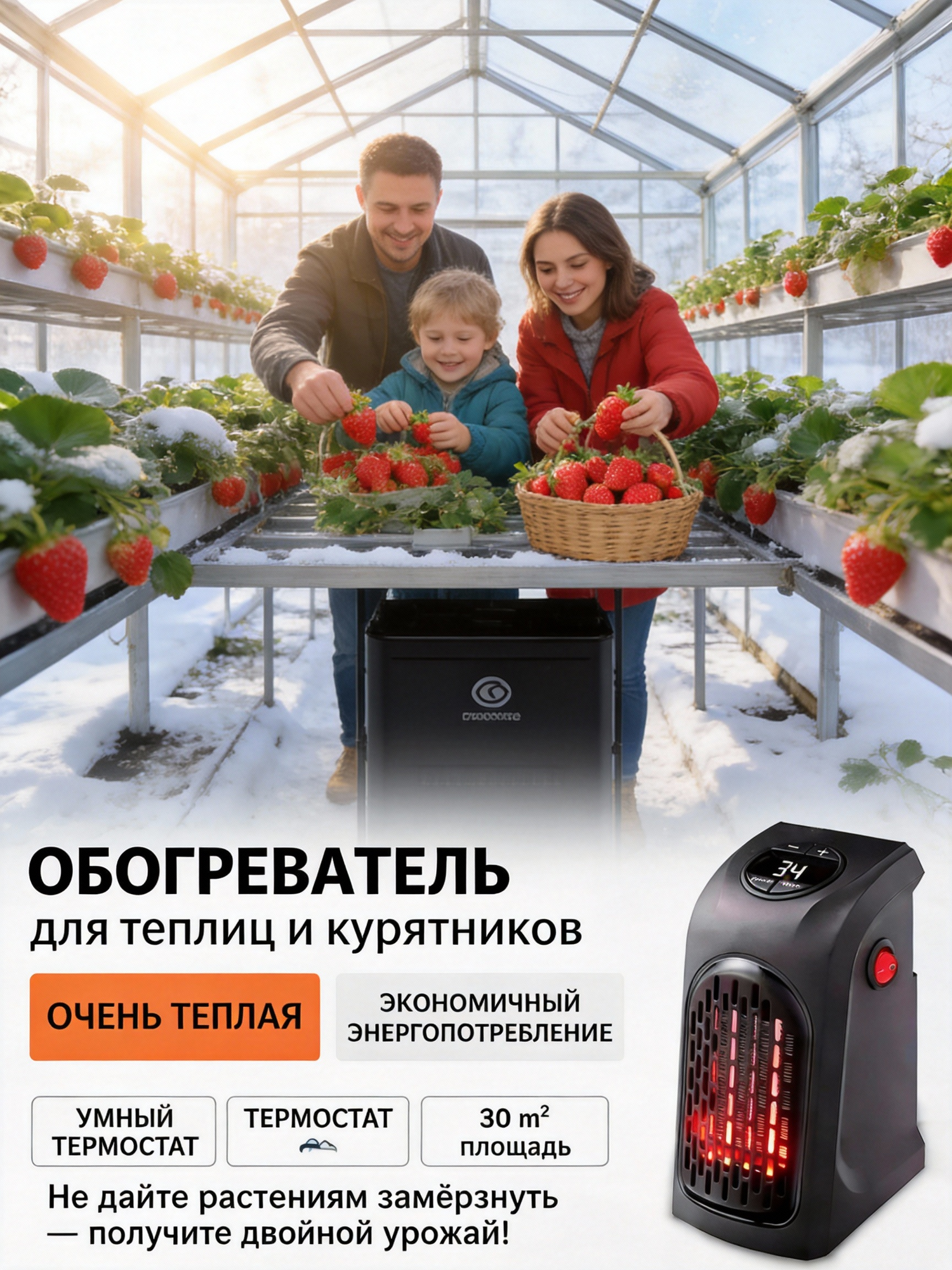 Обогреватель для теплиц, парников, курятников