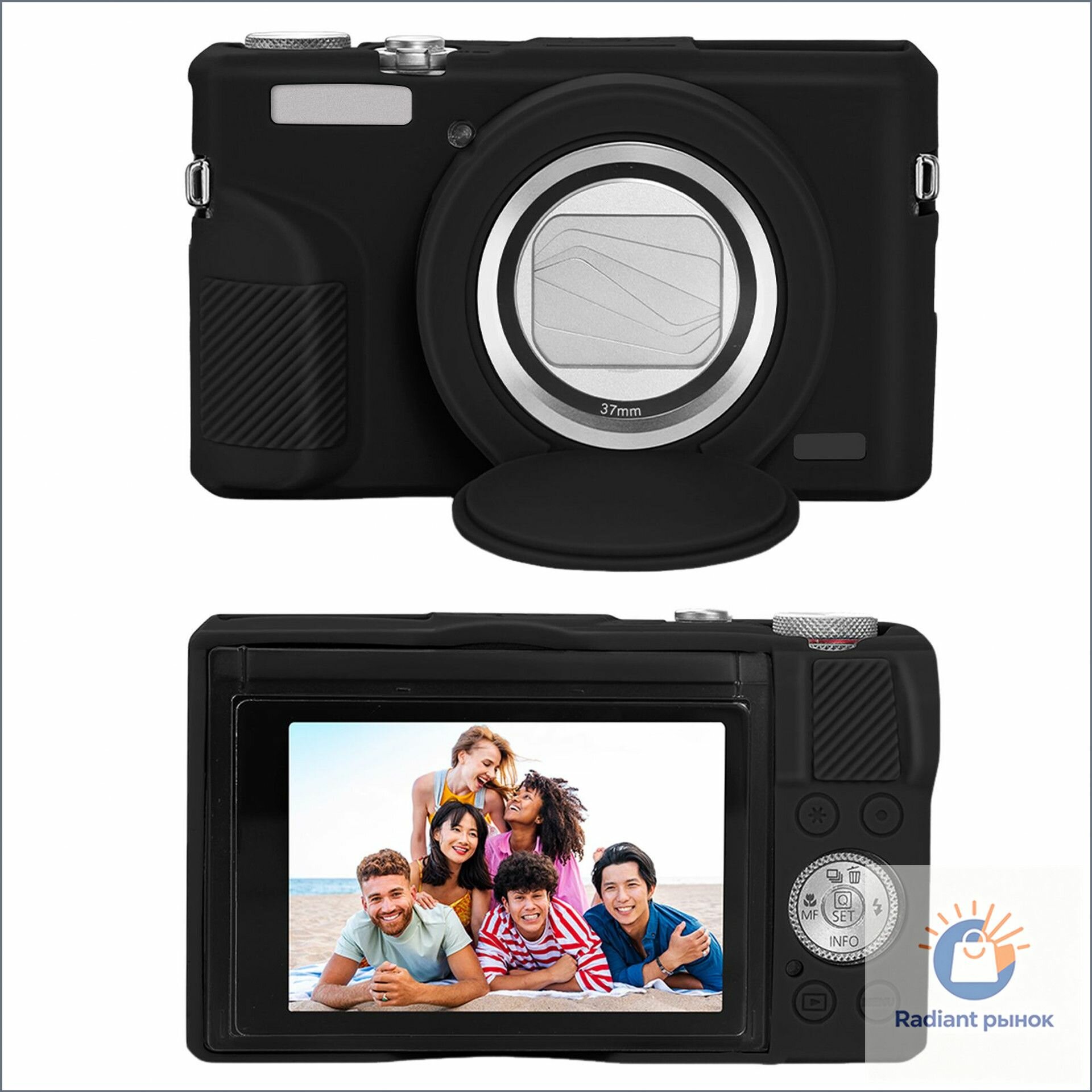 Силиконовый чехол для Canon PowerShot G7 X Mark III съёмным объективным колпачком