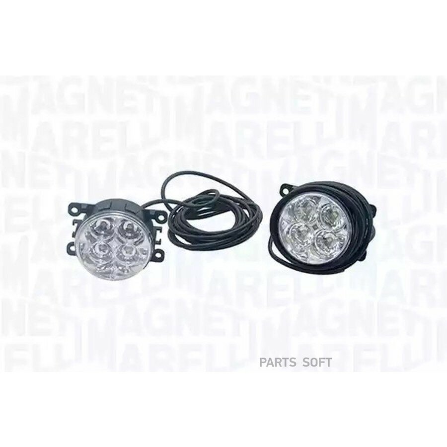 Фонарь дневного света LED кругл,2шт+уст-ный к-т, P=6Вт(2х3Вт), темп-ра 6000К, диам.=90мм,12/24V от официального дистрибьютора, MAGNETI MARELLI, артикул 713120117010