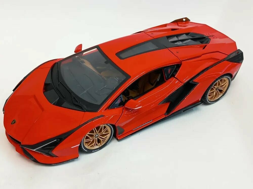 Машинка Lamborghini 1:18, металлическая, 28 см, свет, звук Коллекционная модель машины для взрослых, Игрушечный автомобиль с звуковыми и световыми эффектами для детей.