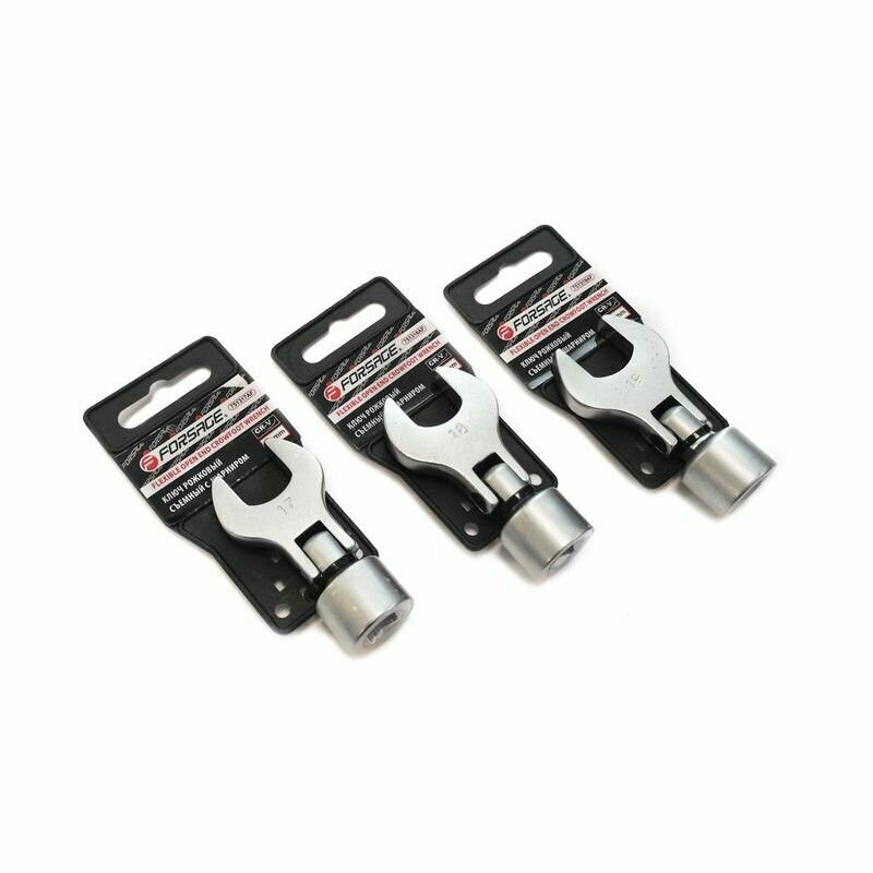 Ключ рожковый съемный с шарниром 18мм 3/8", на пластиковом держателе