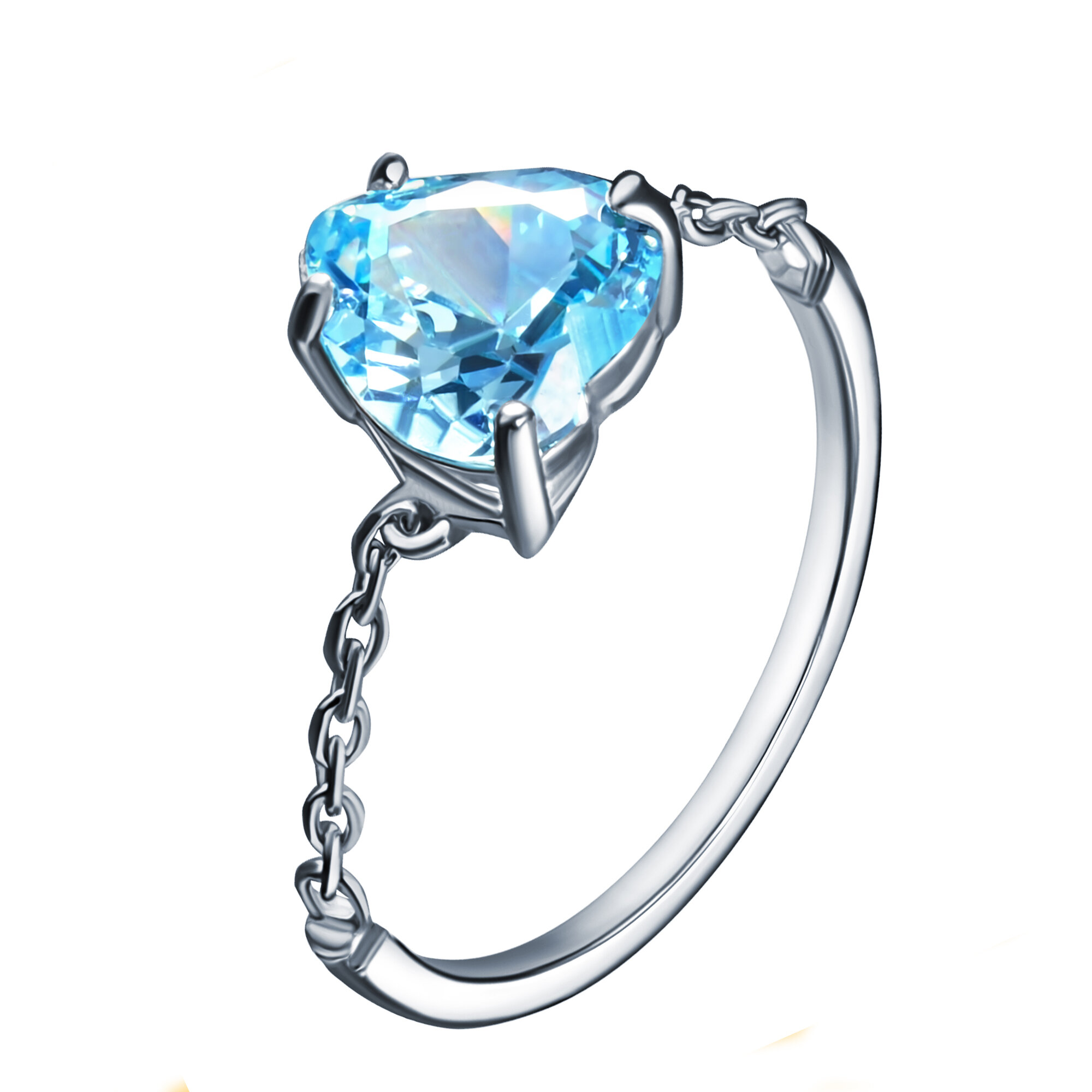 Кольцо, серебро, 925 проба, фианит