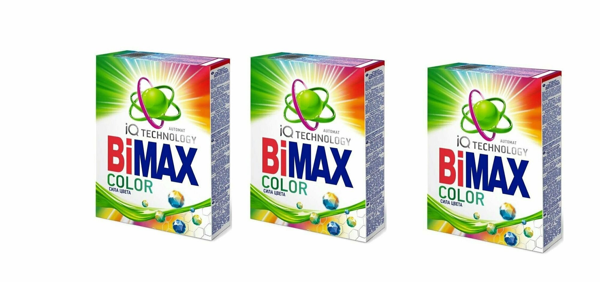 BiMAX Стиральный порошок "Color", автомат, 400 гр, 3 штуки