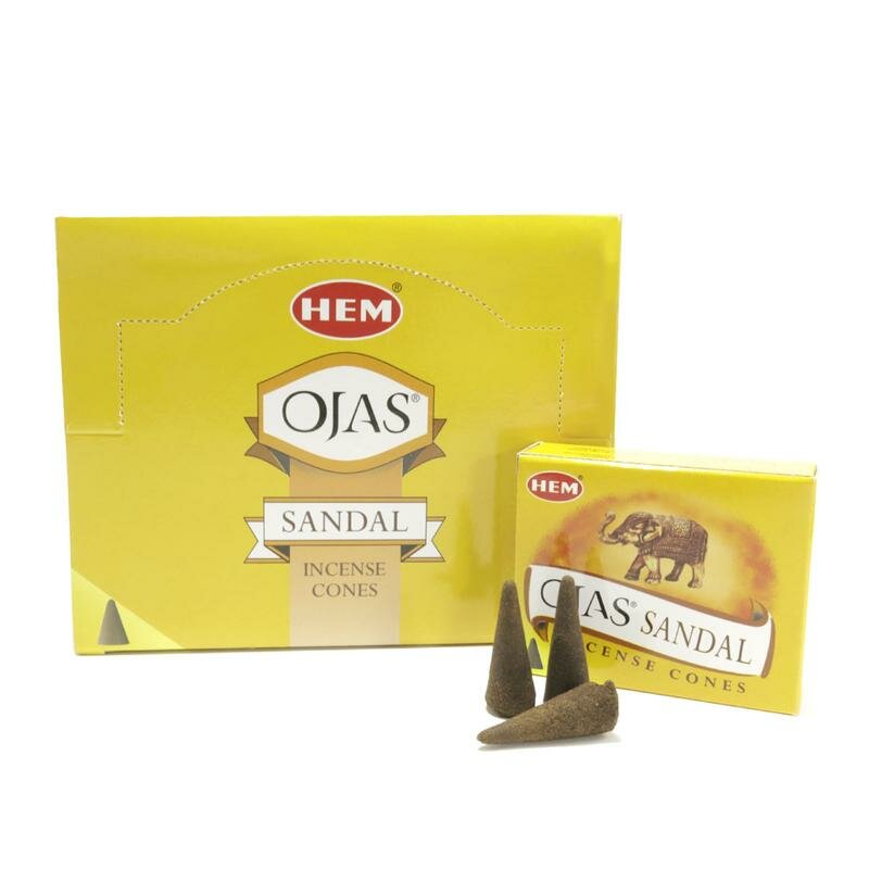 Благовония HEM безосновные Ojas Sandal - Оджас Сандал, 10 конусов