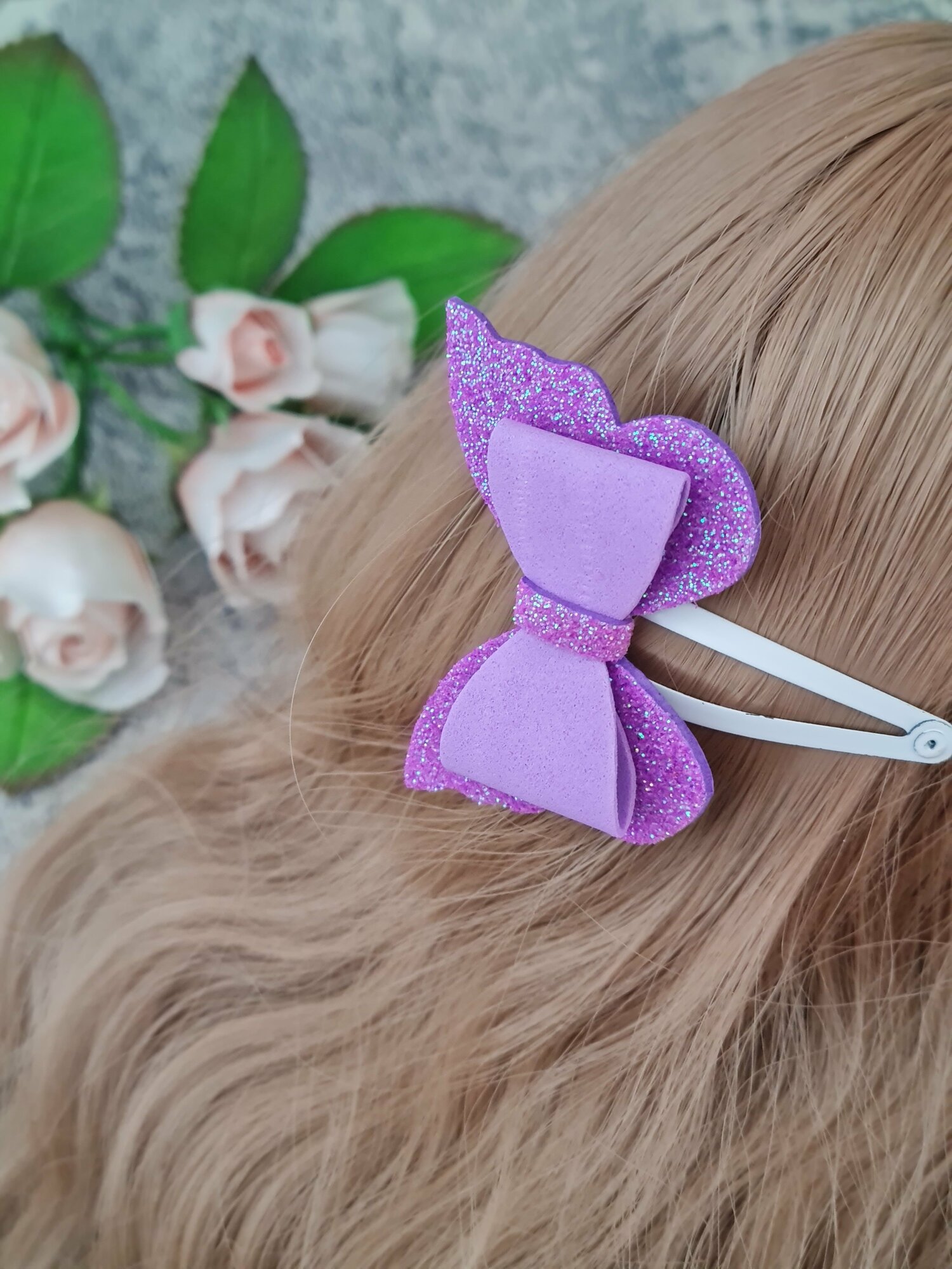 Заколка для волос "Бабочка" фиолетовая