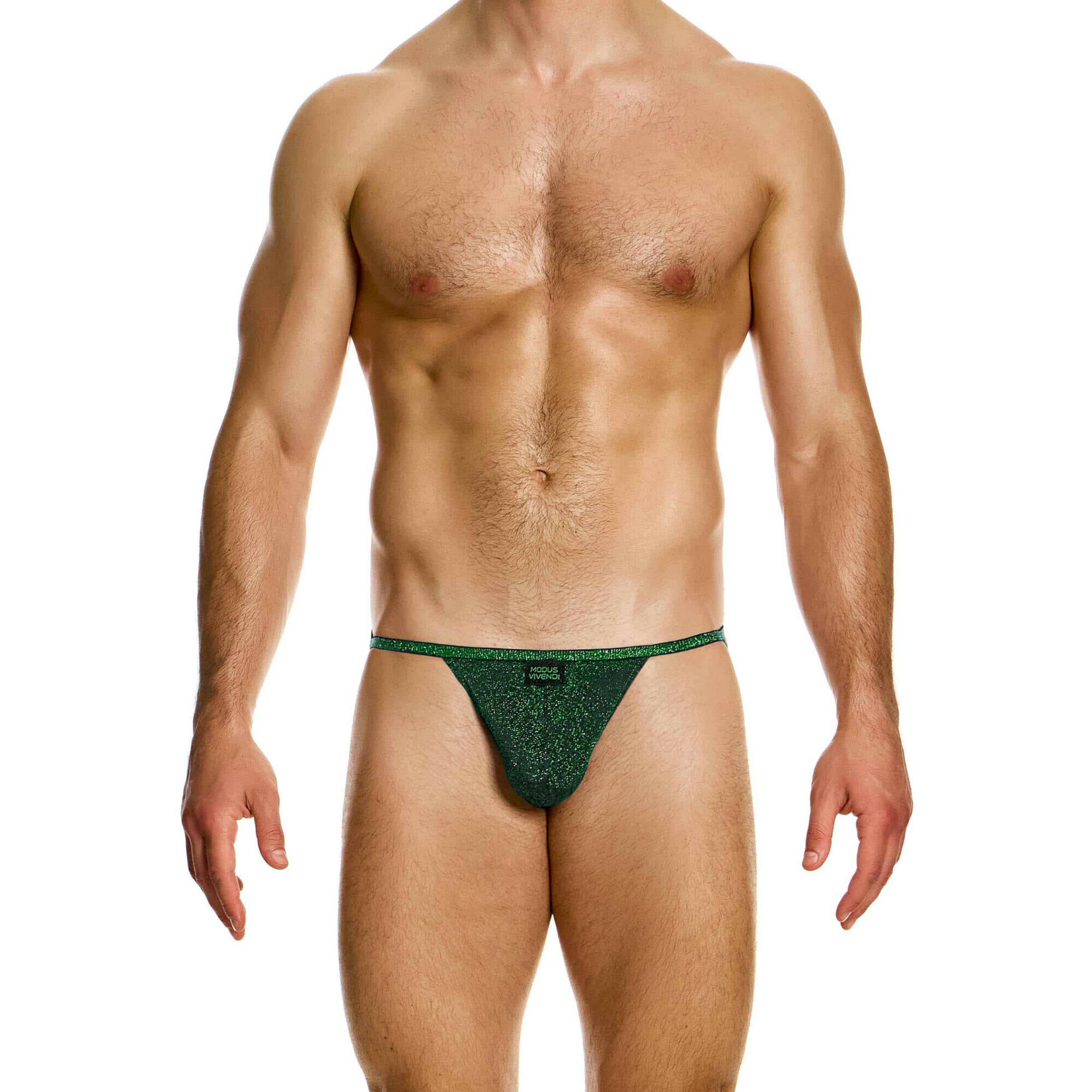 Трусы-джоки "Glitter Jockstrap - Green" / Modus Vivendi / Зеленый / Размер L