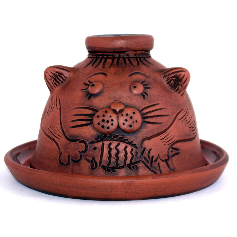 Масленка "Кот" + глазурь, глина, керамика, ручная работа