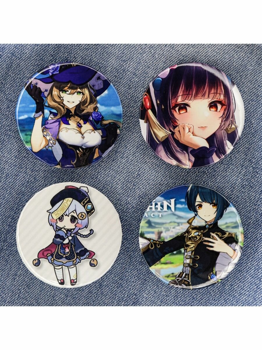 Набор значков аниме серии Genshin Impact