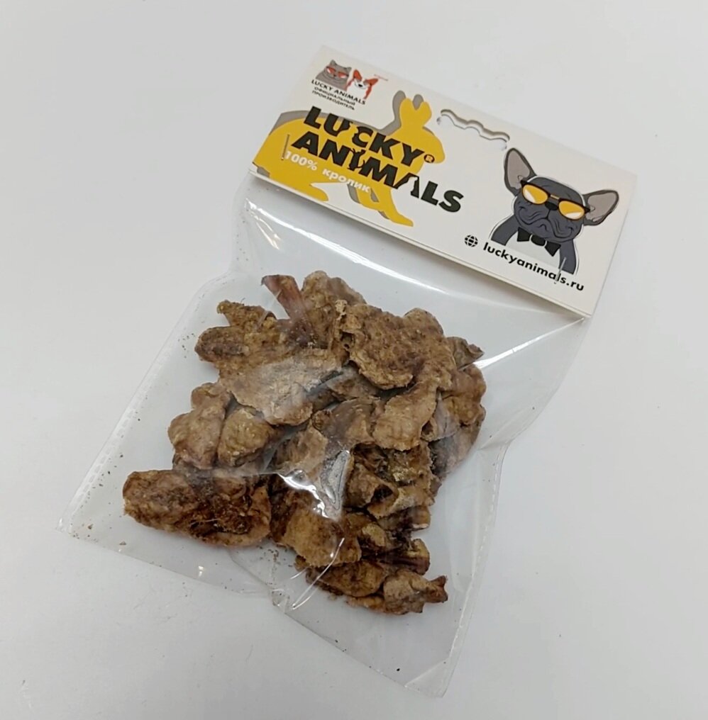 Лакомство для собак "Легкое кролика Lucky Animals" - 30 грамм, 1 уп