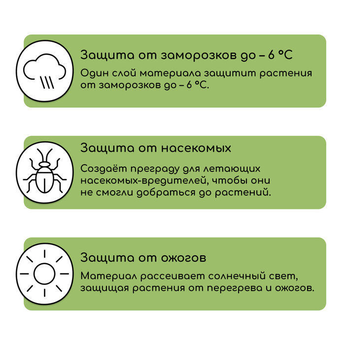 Материал укрывной, 10×2.1 м, плотность 60 г/м², спанбонд с УФ-стабилизатором, белый, Greengo, Эконом 30% — фото 1