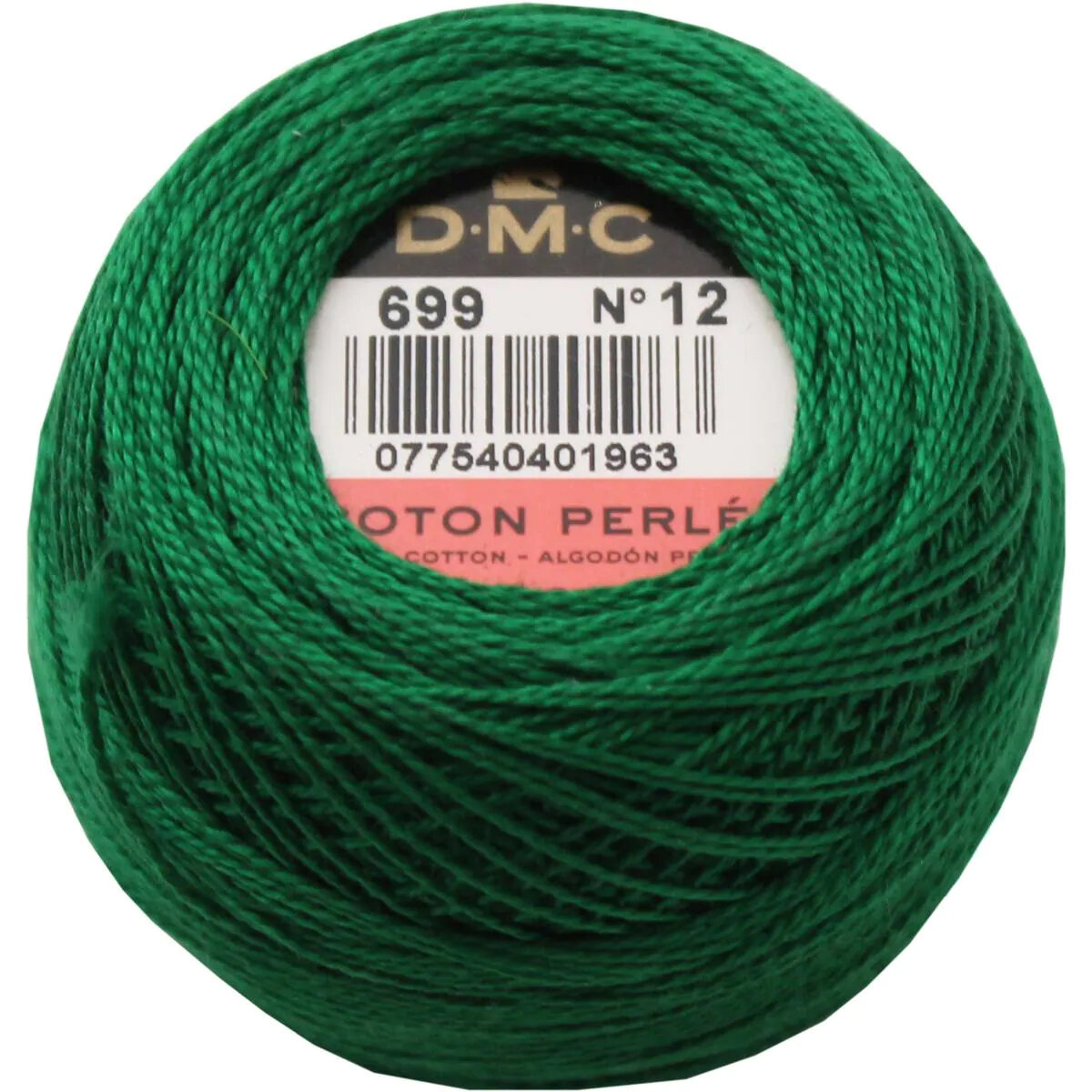 Нитки для вышивания DMC Pearl cotton (Артикул 116, №12, 10 гр. / 120 м, цвет: 699 - Зеленый)