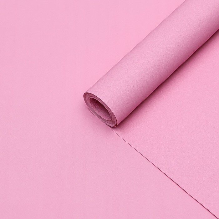 Бумага упаковочная крафт, светло-розовая, двусторонняя, 0.68×10±5% м