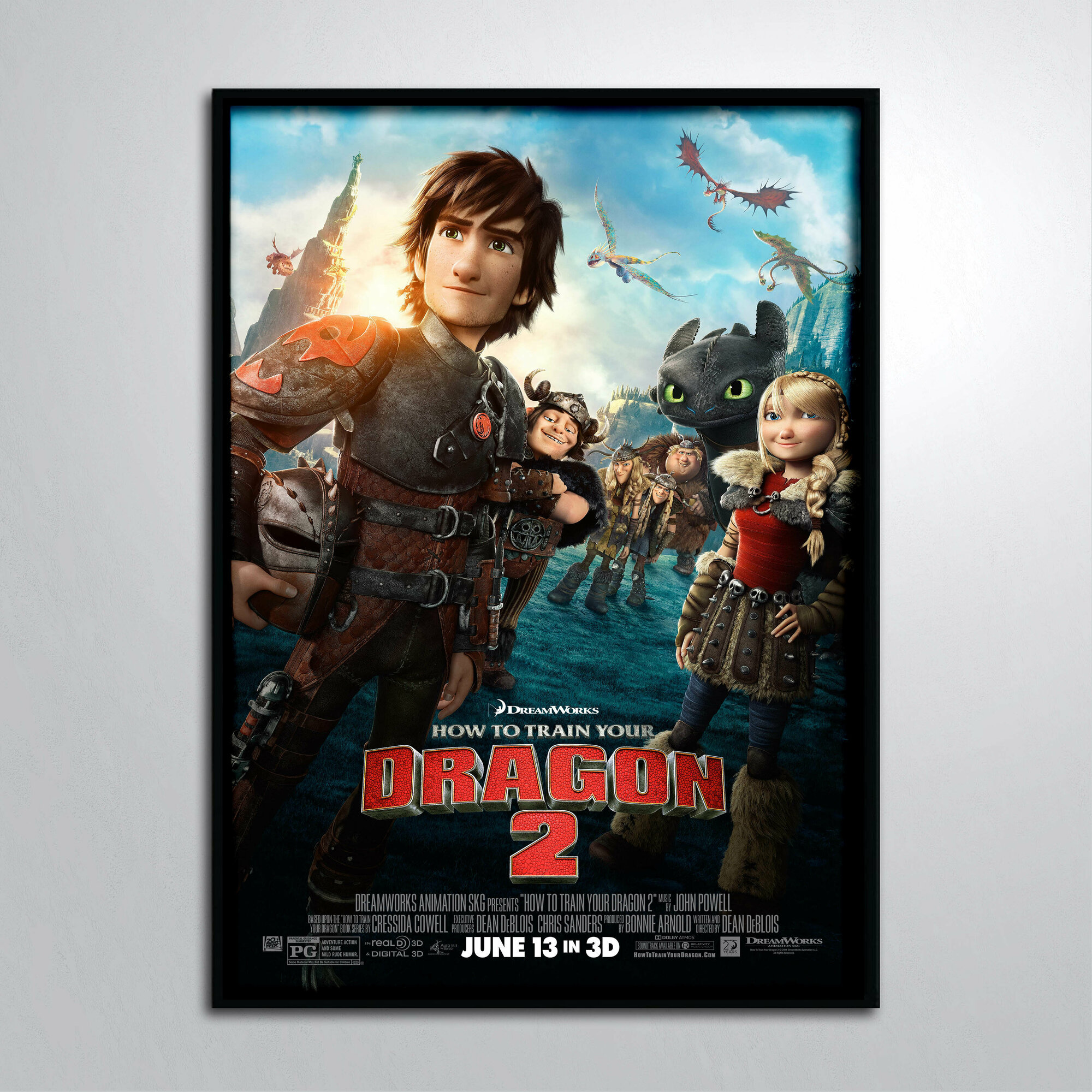 Постер в раме/Как приручить дракона 2 Викинги How to Train Your Dragon