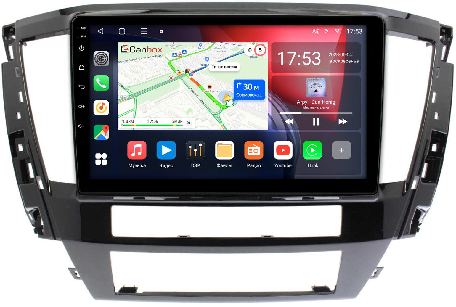 Штатная магнитола Canbox L-Line 4170-10-735 Mitsubishi Pajero Sport 3, Montero Sport 3 2019-2026 Android 10 (4G-SIM, 2/32, TS18, DSP, QLed)