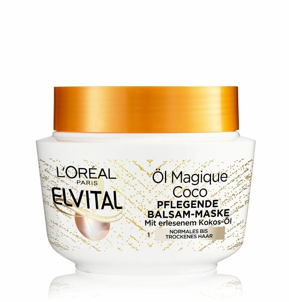 L'Oreal Paris ELVITAL Oil Coco бальзам-маска для сухих волос с кокосовым маслом 300 мл (из Финляндии)
