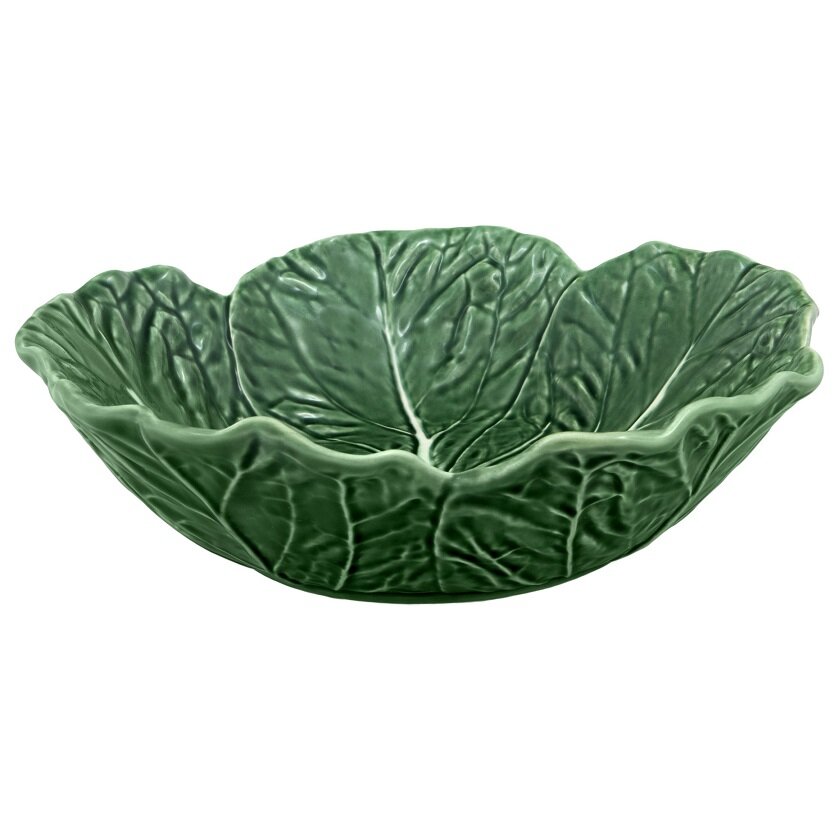 Салатник с резным краем "Капуста", диаметр 29 см, цвет зеленый, керамика, Bordallo Pinheiro, Португалия, BOR65000626