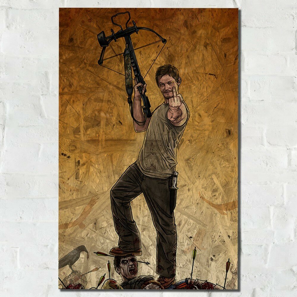 Картина интерьерная на рельефной доске сериал Walking Dead (Ходячие мертвецы, Дэрил) - 13660 В