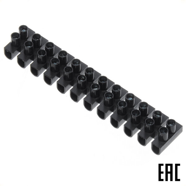 Блок Navigator NTB-UPP-S12-3/BL 71011 клеммный полипропилен 12 пар винтовых клемм 4кв. мм черный (9 шт. в комплекте)