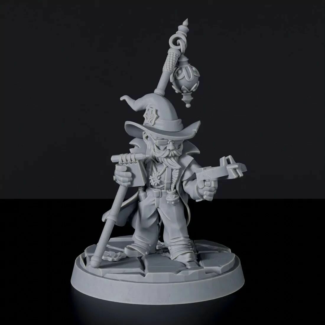 Миниатюра D&D "Гном-чародей с арбалетом" 32 мм (DnD, Dungeons & Dragons, ДнД, Подземелья и Драконы, Pathfinder)
