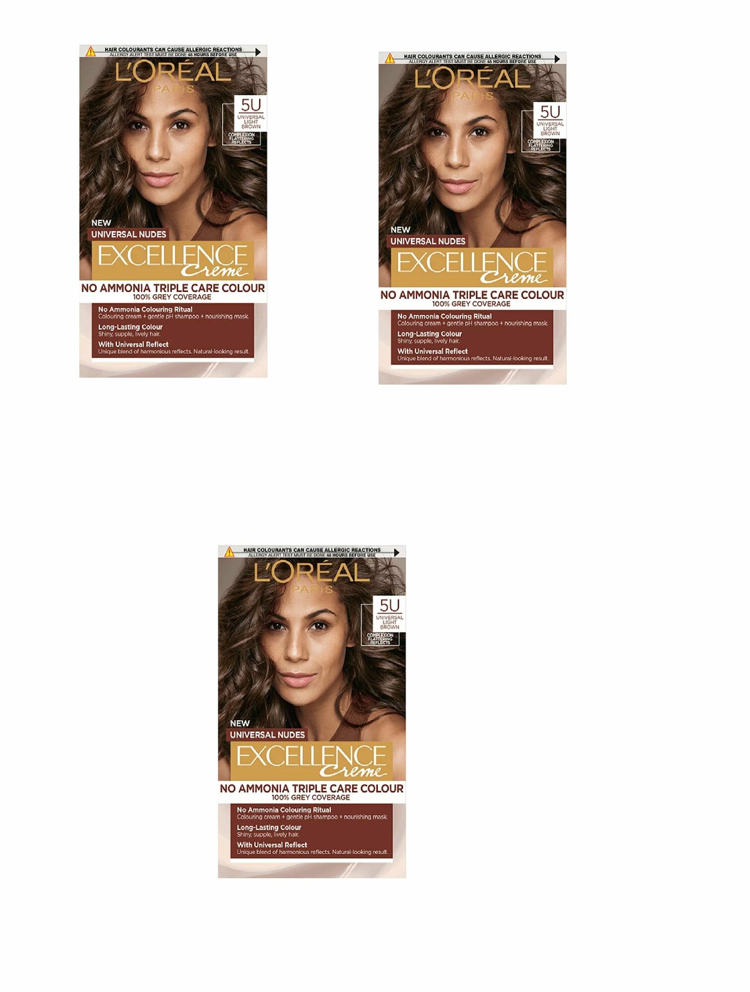 L'Oreal Paris Крем-краска для волос Excellence Nudes 5U,3 уп