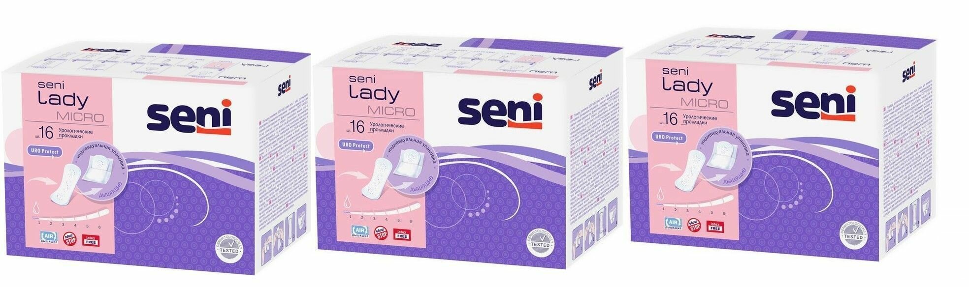 SENI Прокладки урологические SENI LADY Micro 16шт, 3 уп