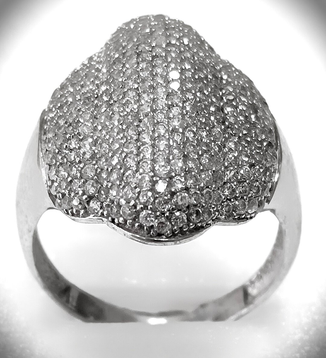 Перстень, серебро, 925 проба, родирование, фианит