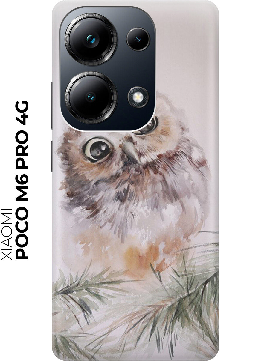 Силиконовый чехол на Xiaomi Redmi Note 13 Pro 4G / Poco M6 Pro 4G / Сяоми Редми Ноут 13 Про 4г / Поко М6 Про 4г с рисунком "Совенок"