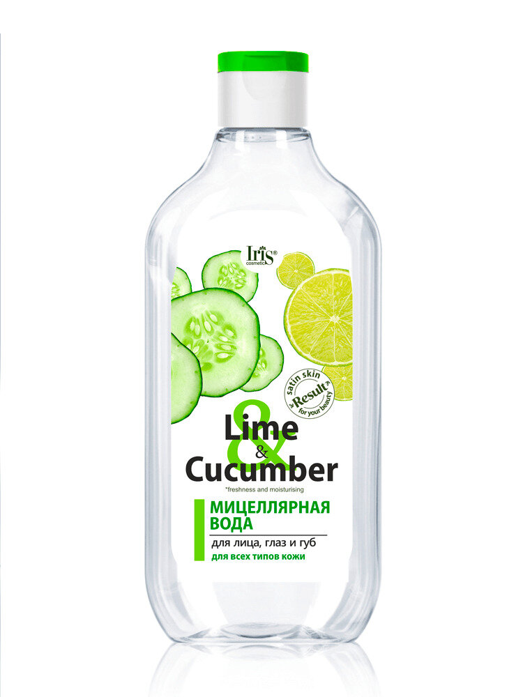 Iris cosmetic Мицеллярная вода для лица, глаз, губ, Lime & Cucumber, для всех типов кожи, 500 мл/