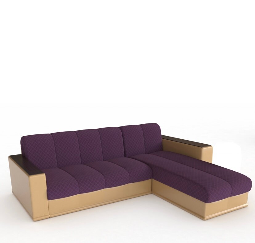 Диван угловой DiHall "Амадей", велюр, фиолетовый, раскладной, 3 места