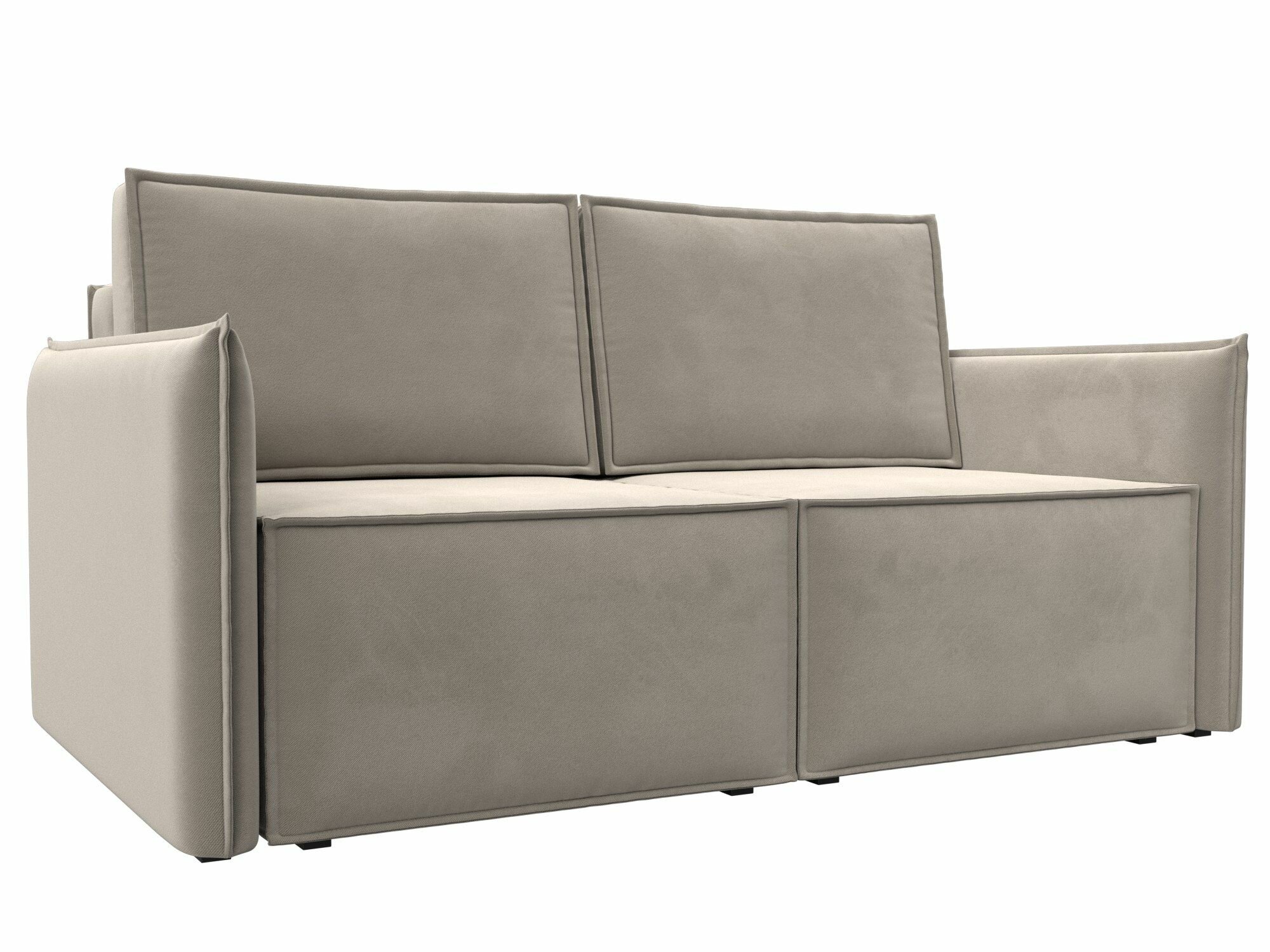 Диван прямой Либерти мини, микровельвет, механизм раскладушка, бежевый, 159x108x94см. Хит Диванов