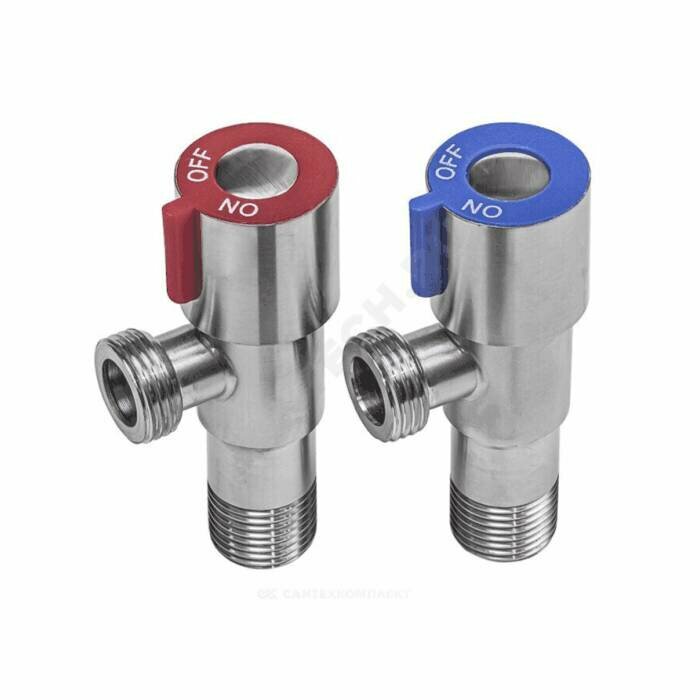 Комплект кранов бытовых угловых G1/2" Ру10 НР керамическая кран-букса RM-L ATS-1212-2