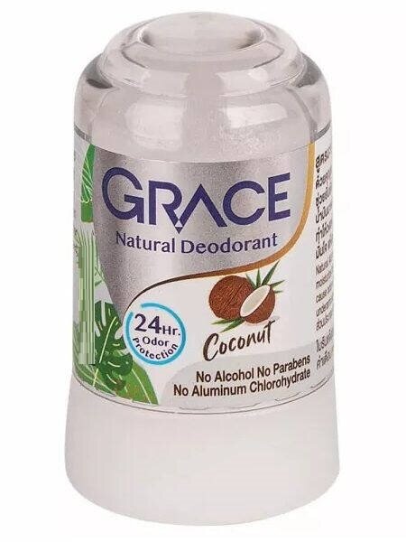 COCONUT Crystal Deodorant, Grace (кокос кристальный алунитовый дезодорант, Грэйс), 70 г.
