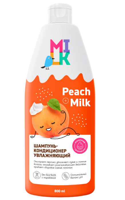 Шампунь-кондиционер для волос Milk увлажняющий, 800 мл