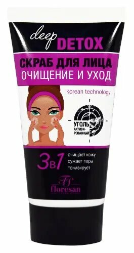 Floresan deep detox скраб для лица 150 мл 2уп
