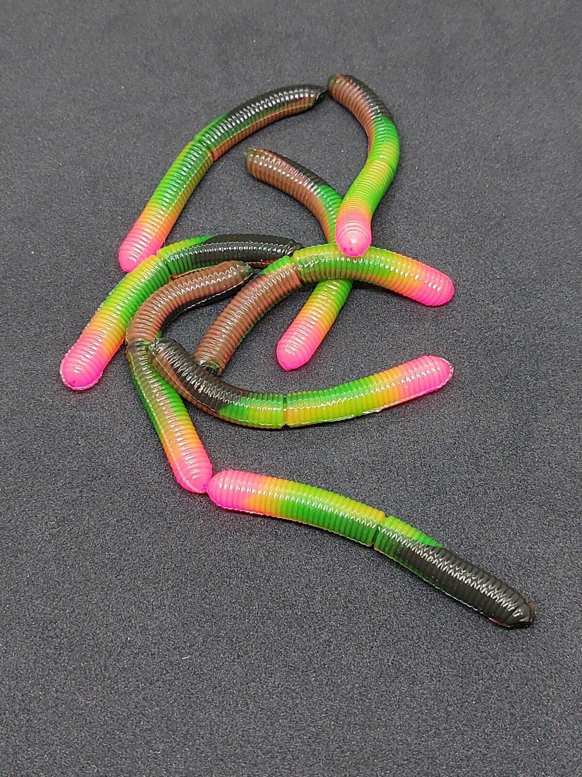 Форелевая Силиконовая приманка Либра. Реплика. Толстая 65 мм. Черно- розовый- зеленый