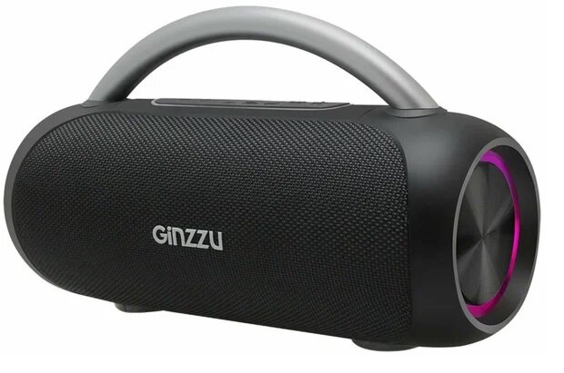 Портативная колонка Ginzzu GM-909B, BT-Колонка 30W/1,8Ah/TWS/USB/AUX/IPX5/RGB