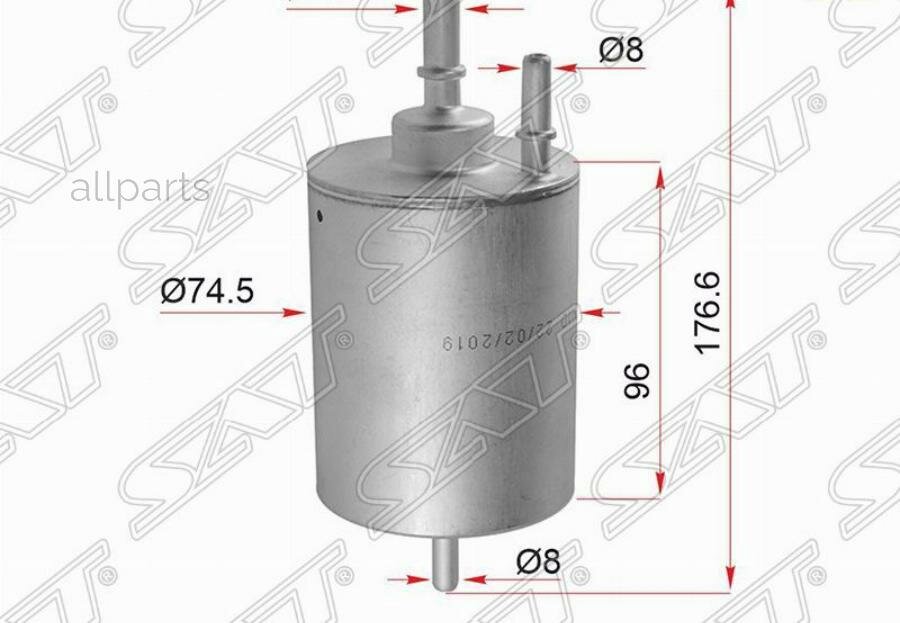 SAT ST-4F0201511D Фильтр топливный Audi A4 00-09 / A6 04-10