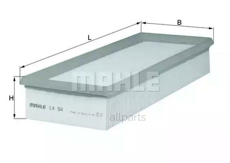 MAHLE LX54 Фильтр воздушный AUDI: 100 78-82, 100 82-88, 100 Avant 78-83, 100 Avant 83-90, 80 80-86, 80 86-91, 80 91-94, 80 Avant 91-96, 90 84-87, 90 87-91, CABRIOLET 91-96,